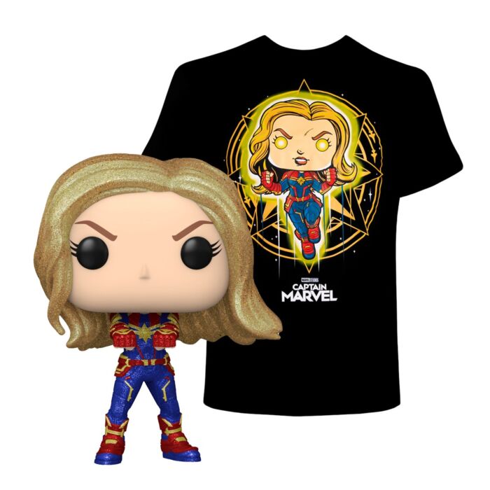 Набор Funko футболка с фигуркой Marvel- Captain Marvel Diamond ...