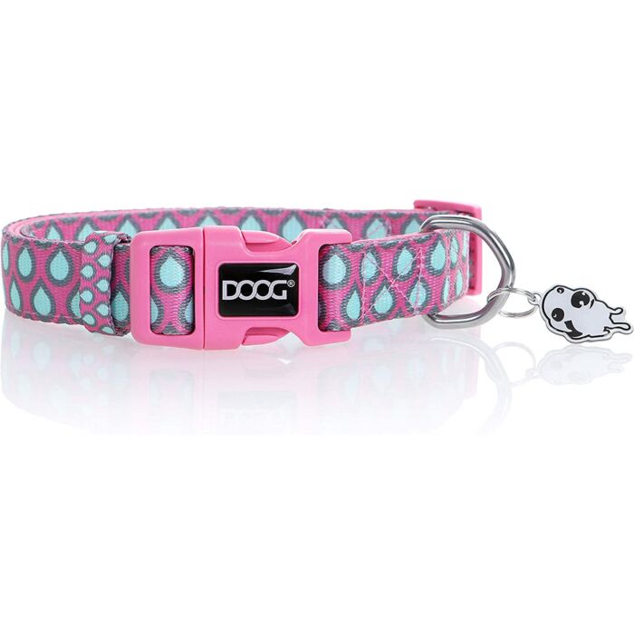 DOOG: Ошейник для собак "Luna", розовый с каплями, L, 42-62см ...