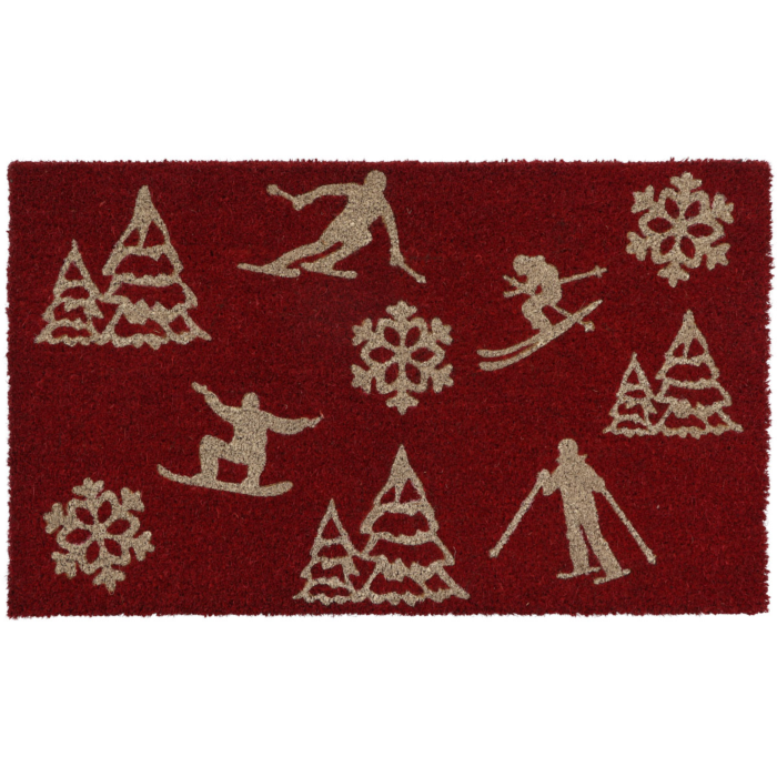 Коврик придверный новогодний SKI ROUGE 45X75 см из кокосового волокна ...