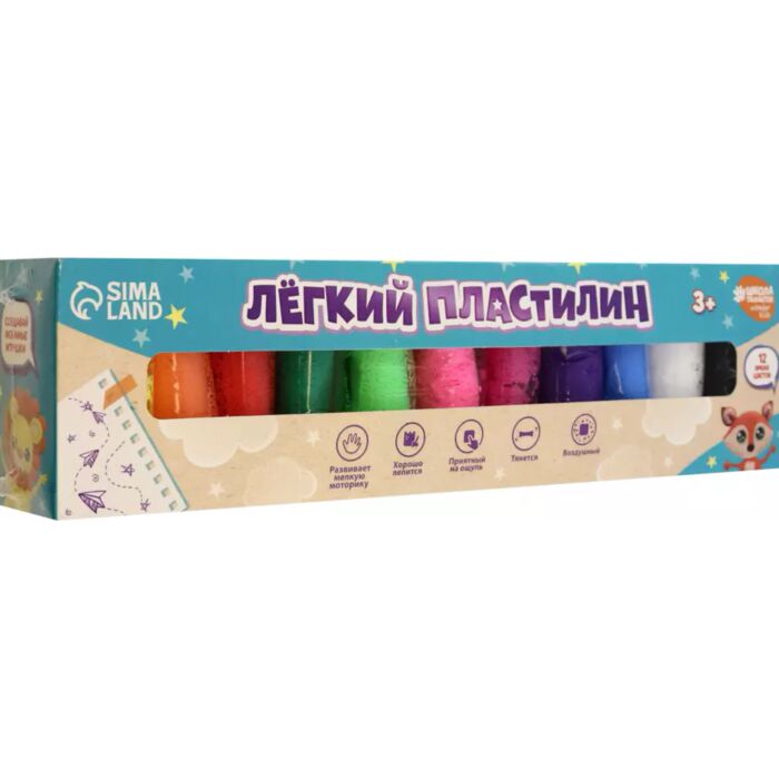 Воздушный пластилин, 12 цветов.: купить массу для лепки по лучшим ценам ...