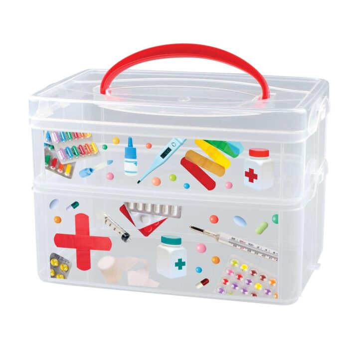 Коробка универсальная БытПласт Multi Box 2 секции декор бесцветный ...