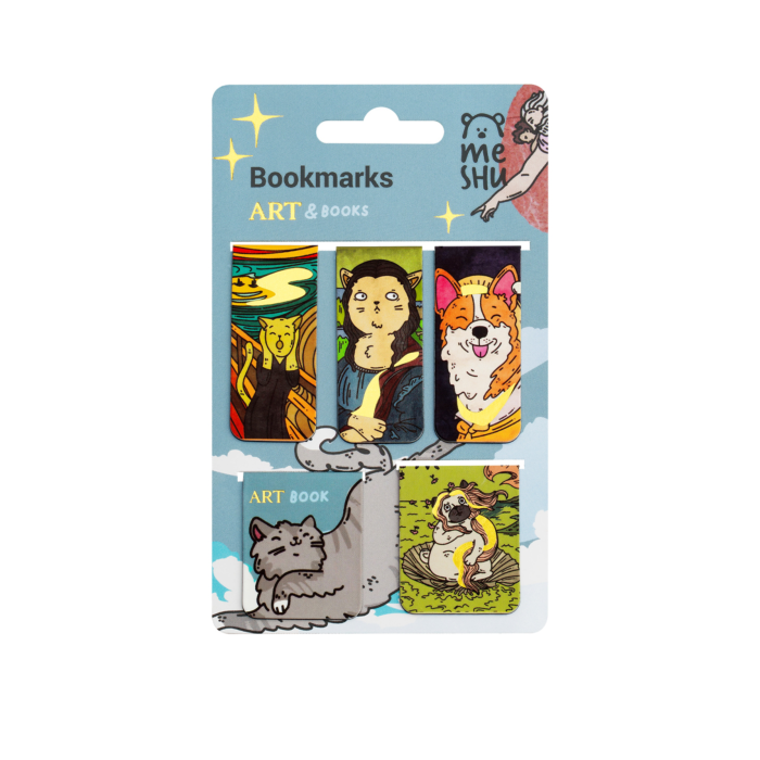 Закладки магнитные для книг, 5шт., MESHU "Book art", матовая ламинация ...